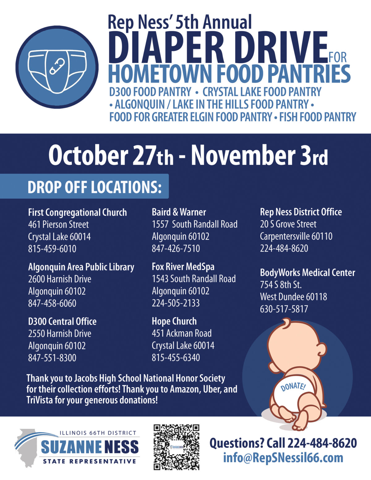 5th Annual Diaper Drive – Suzanne Ness State Rep Illinois 66